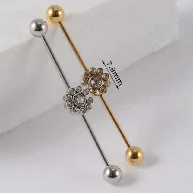 OPALRY 16G Industrial Scaffold Bar Straight Barbell Ear Piercing ...