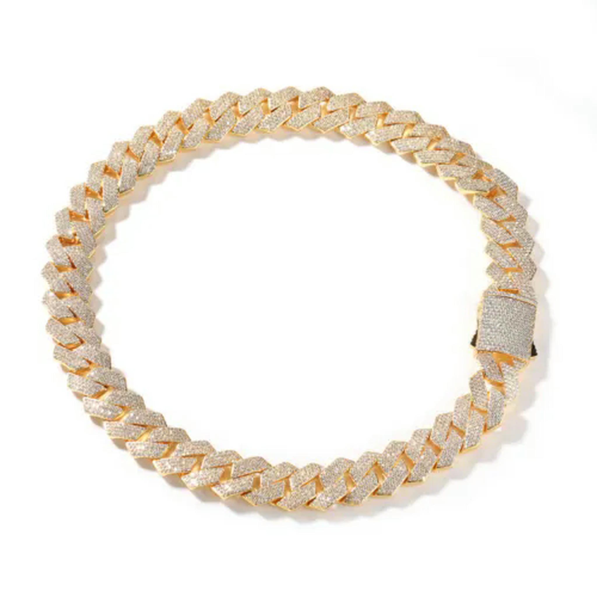 OPALRY 19mm Hip Hop Cubic Zirconia Miami Cuban Link Chain Necklace Cool Men Rap Jewelry-Gold-20 ...