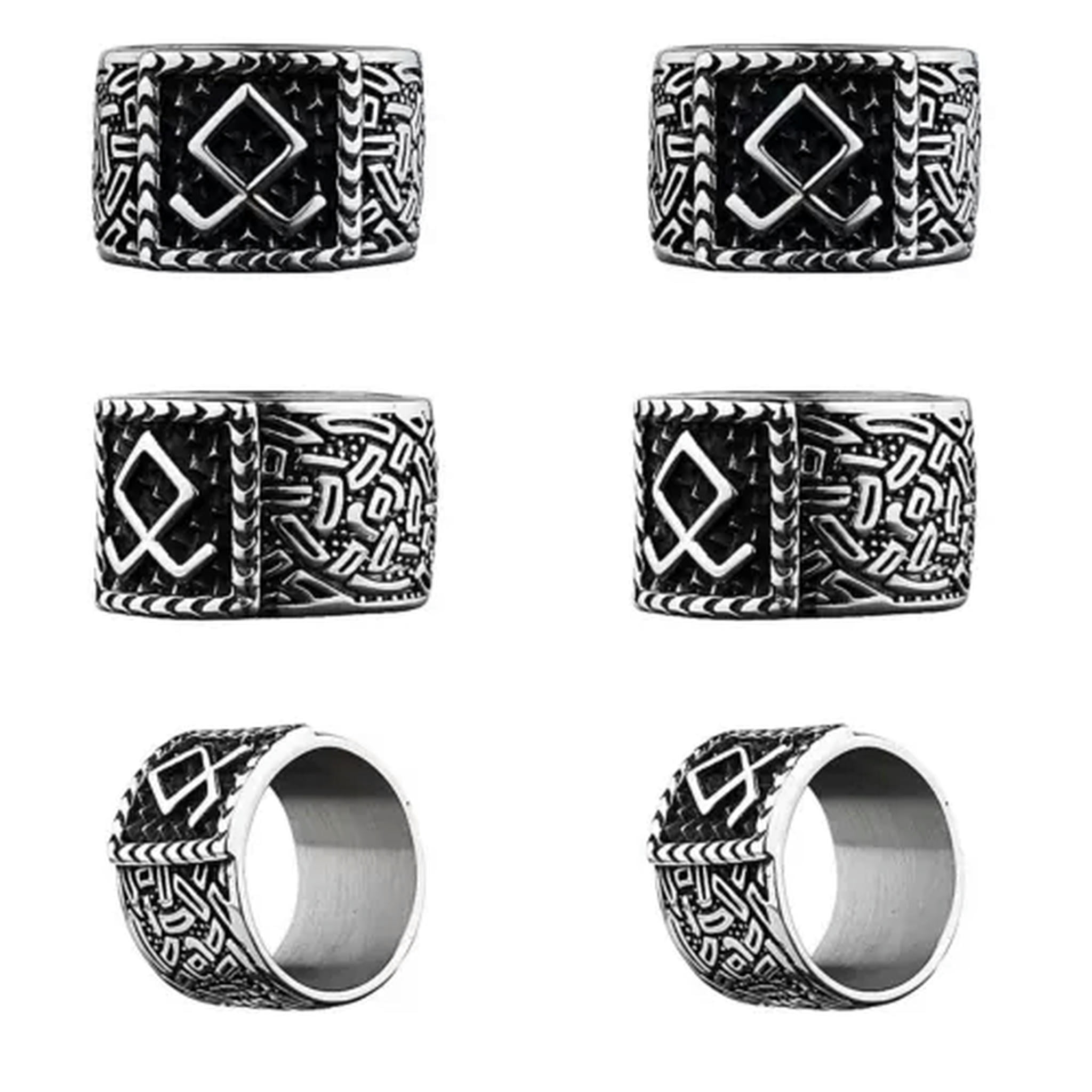 OPALRY Men's Personalized Vintage Viking Odin Rune Stainless Steel ...