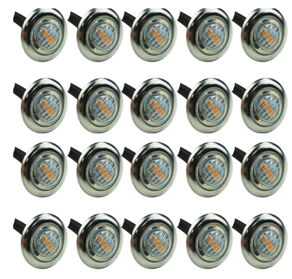 OPAP 20 PCS 3/4" MMF7 Round Red LED Clearance & Side Marker Lights Dual ...