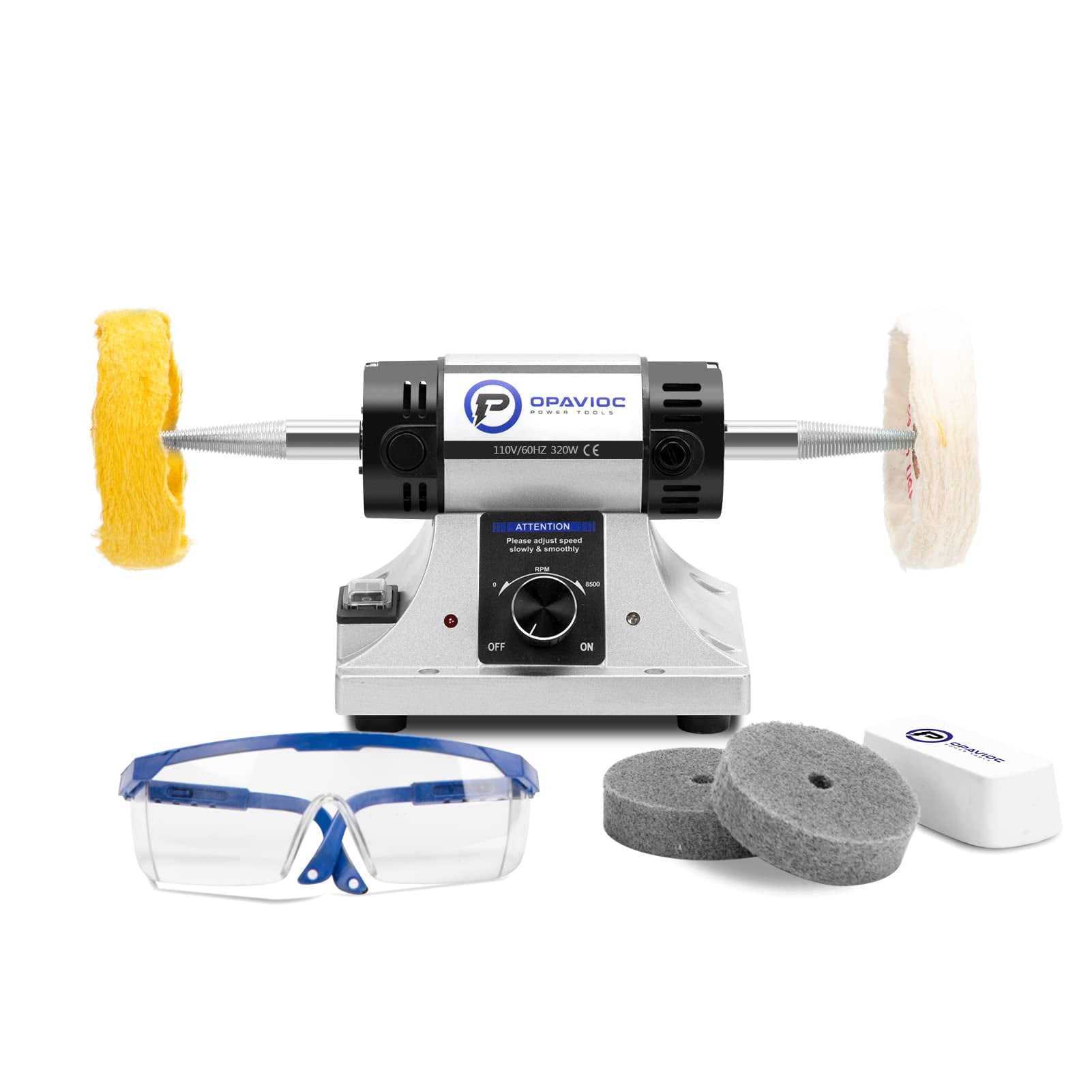 OPAVIOC Jewelry Polisher - Adjustable Variable Speed Bench Grinder ...