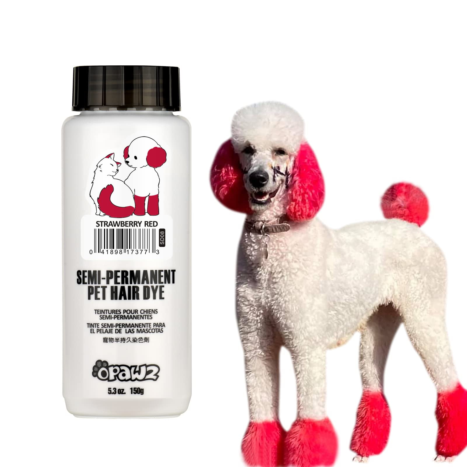 OPAWZ Semi-Permanent Dog Hair Dye, Food-Grade Pigment Dog Dye, Non ...