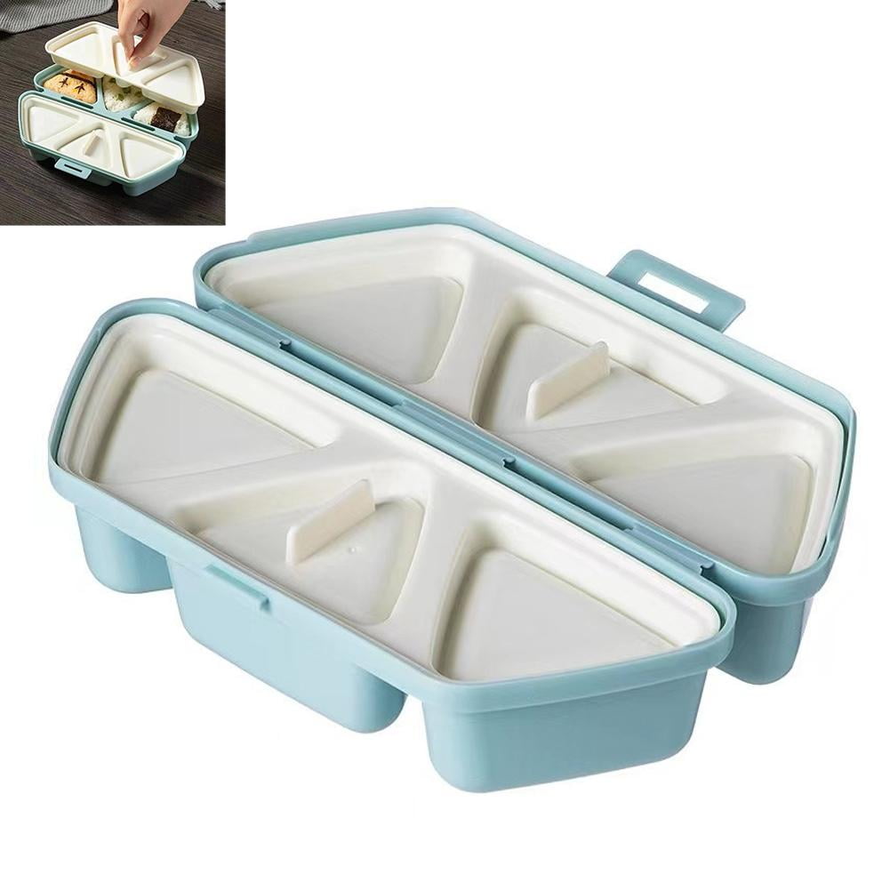 OPDBN 6 Six Cell Sushi Rice Ball Mold 3 Piece Triangular Bento Box Blue ...