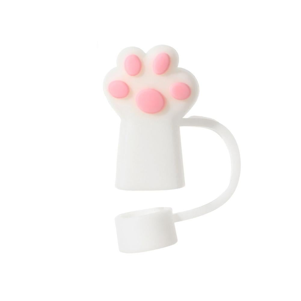 OPDBN Cute Straw Cover Toppers For Straw, Silicone Cat Paw Straw ...