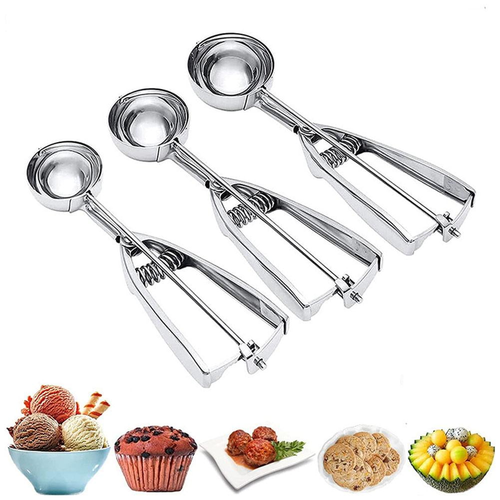 OPDBN Large 6cm Stainless Steel Ice Cream Spoon Ice Cream Baller Ice ...