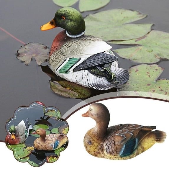 OPDBN Lifelike Resin Mandarin Duck Floating Hunting Decoy Pool Pond ...