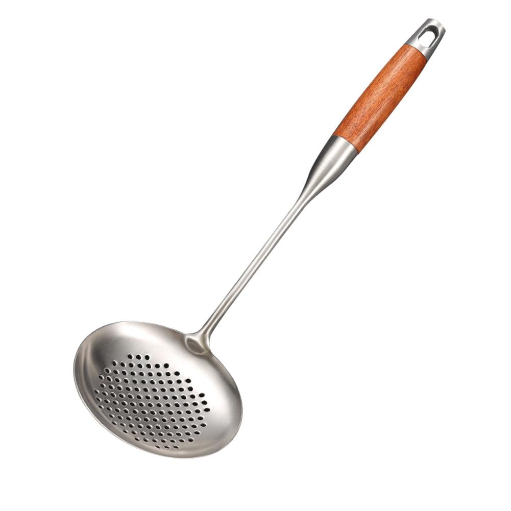 OPDBN Stainless Steel Wok Spatula Ladle Set Long Handle Wok ...