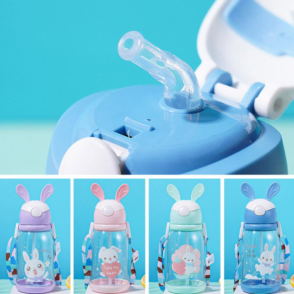 OPDBN Straw Water Bottle Large Capacity Plastic Portable Bottle 500ml ...