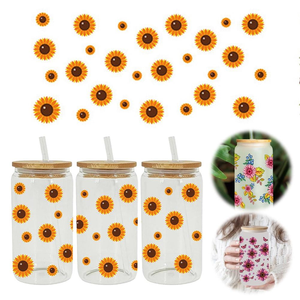 OPDBN UV DTF Cup Wrap Flower UV DTF Cup Wraps For 16 Oz Tumbler ...