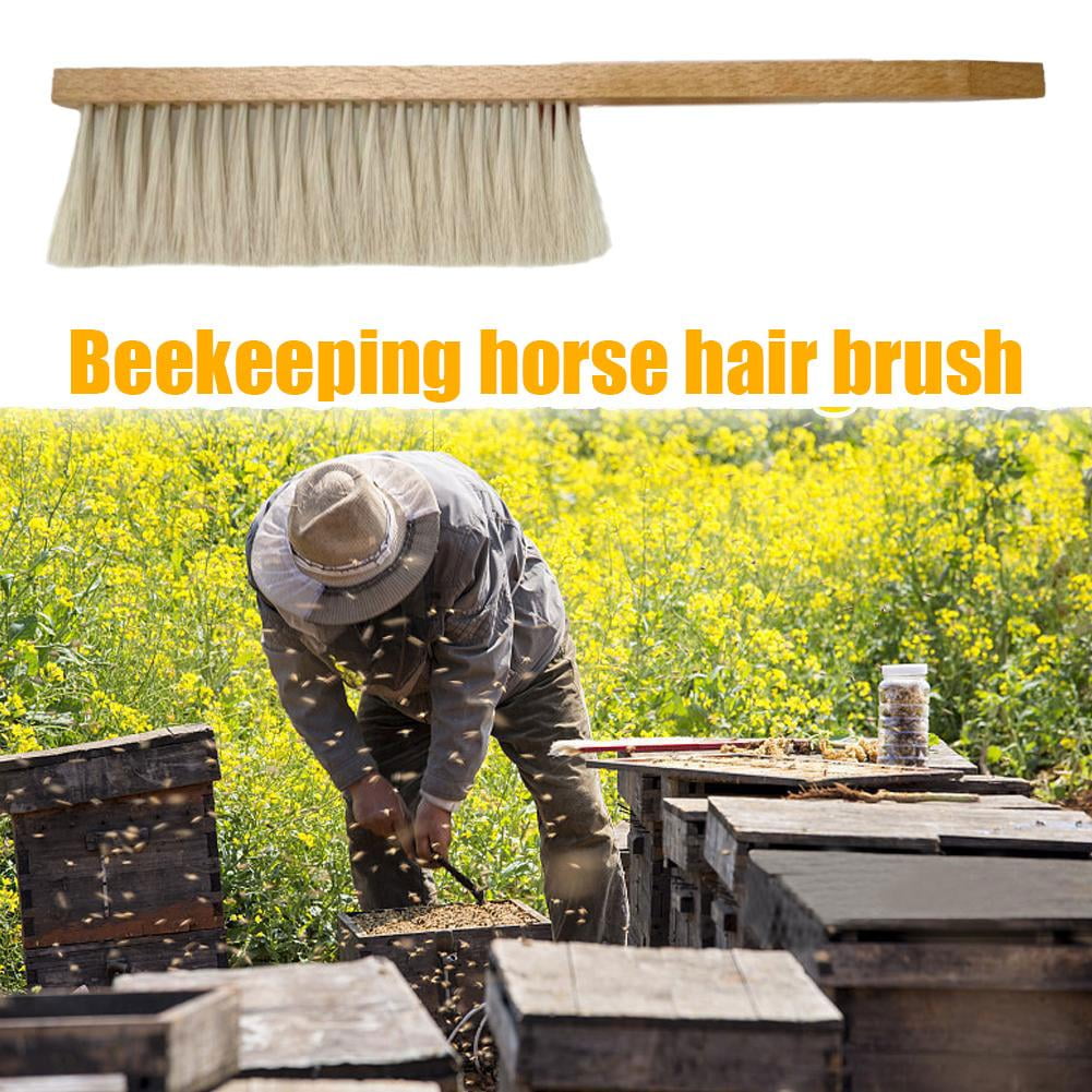 OPDBN Wooden Handle Double Row Bee Broom Beekeeping Tools Brush Plastic ...