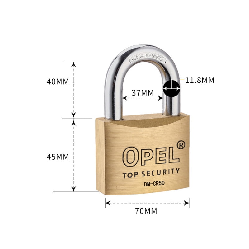 OPEL all copper three-sided computer key padlock multi-hole key ...