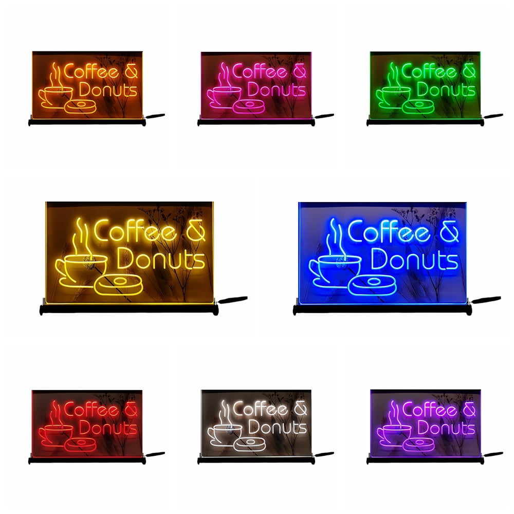 OPEN Coffee & Donuts Cafe Bar Vintage LED Neon Sign-Posters,3DCarving ...