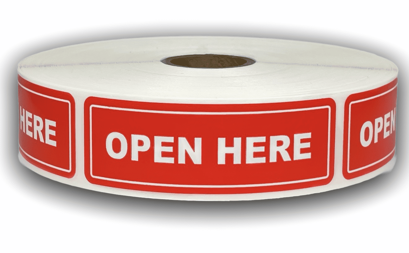 OPEN HERE Instructions Mailing Stickers | 1x3 | 4 Rolls, 1000 Labels ...