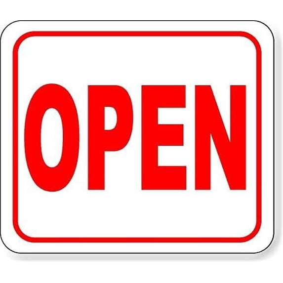 OPEN RED Aluminum Composite Outdoor Sign 20" x24" - Walmart.com
