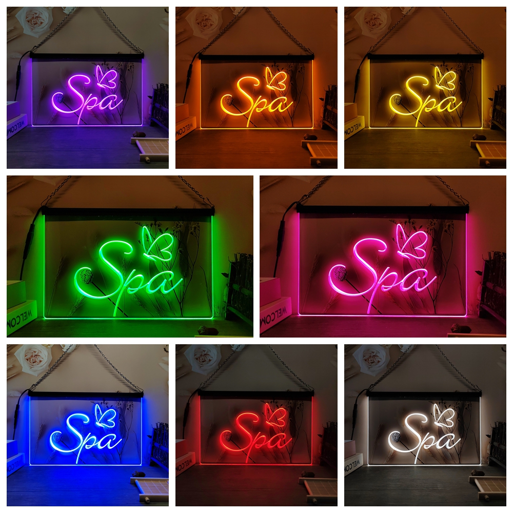OPEN SPA Beauty Salon Shop Vintage LED Neon Sign-Posters,3DCarving,Wall ...