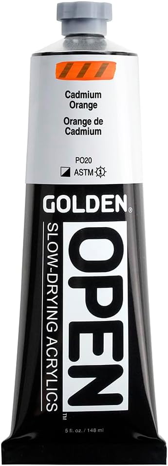 OPEN Slow-Drying Acrylics by GOLDEN, Cadmium Orange, 5 fl oz. tube ...