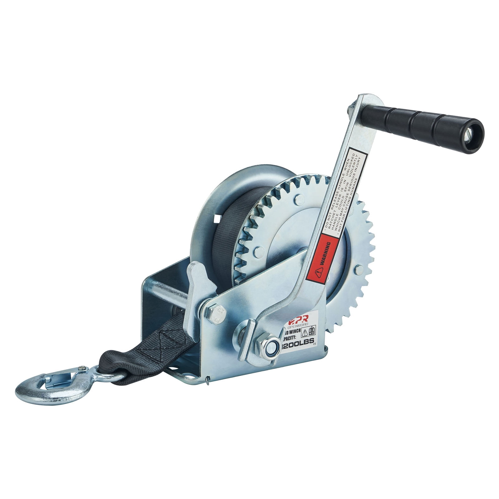 OpenRoad 1200lbs Hand Winch, Black Strap 10m, Two-Way Adjustable Boat ...