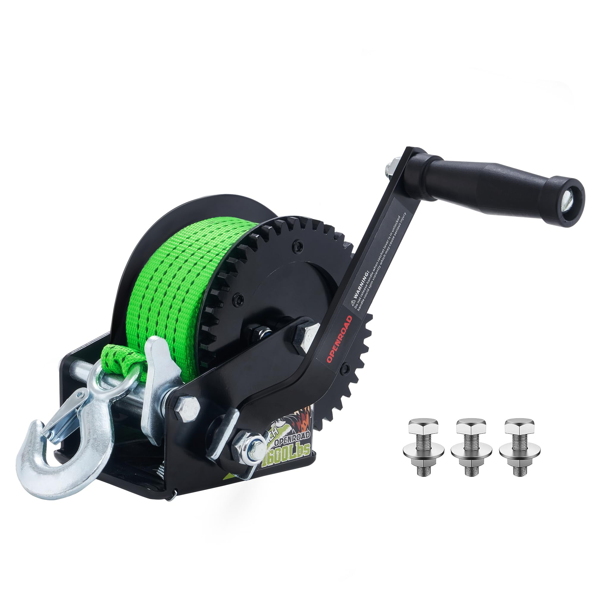 OPENROAD 1600LB Boat Trailer Winch - Heavy Duty Hand Winch with 26FT ...