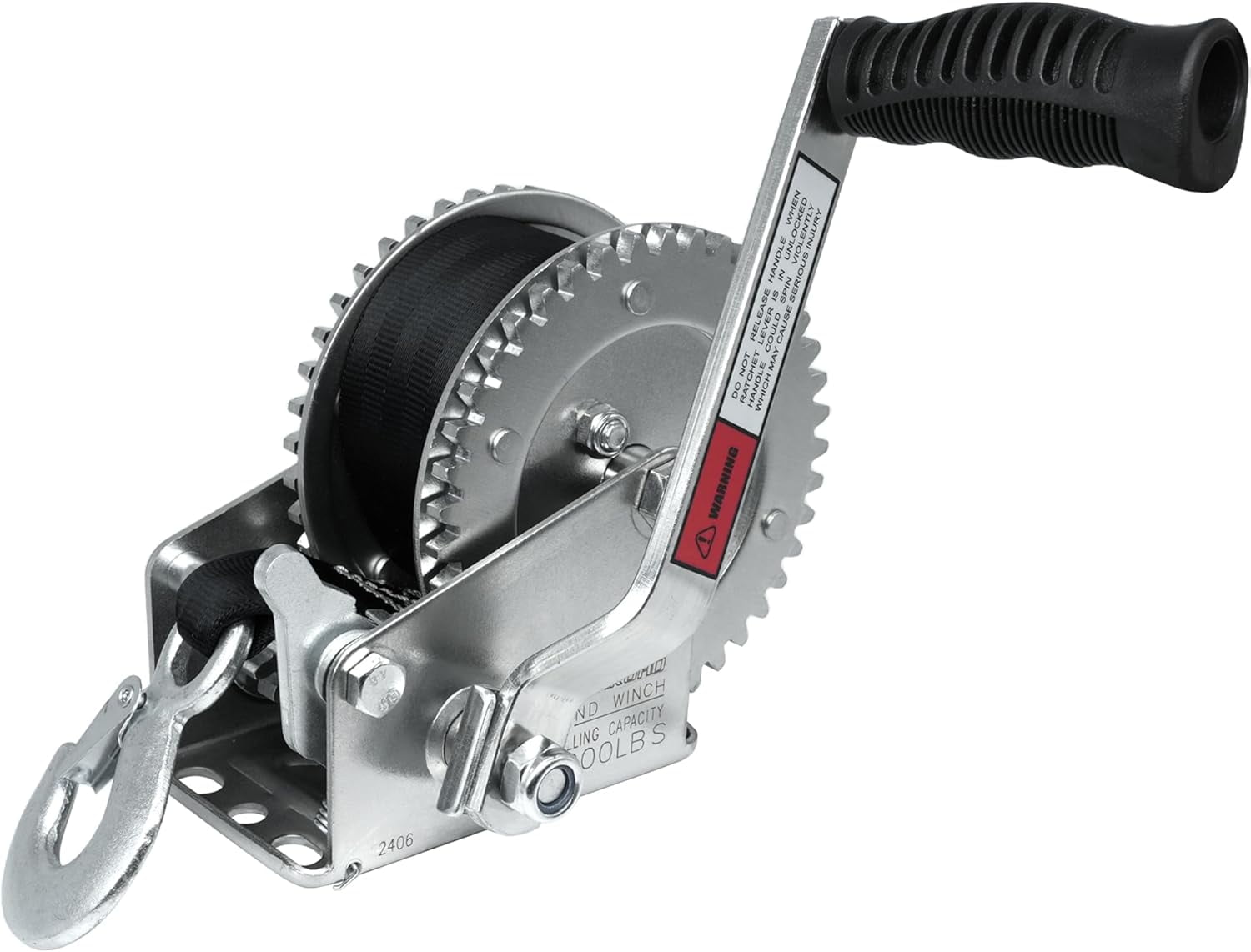 OPENROAD 2000lbs Heavy Duty Boat Trailer Winch with 26ft Black Strap, 2 ...