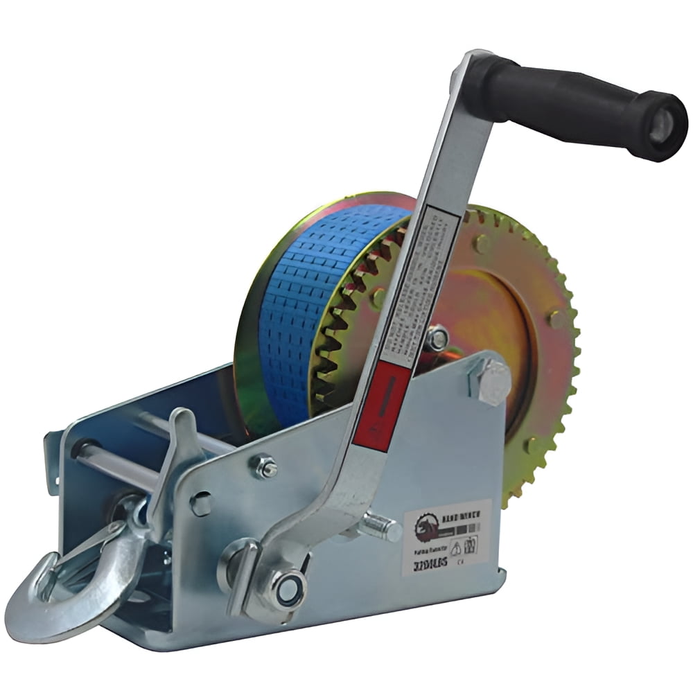 OPENROAD 3200lbs Boat Winch with Bule Strap, Handle Crank Winch with ...