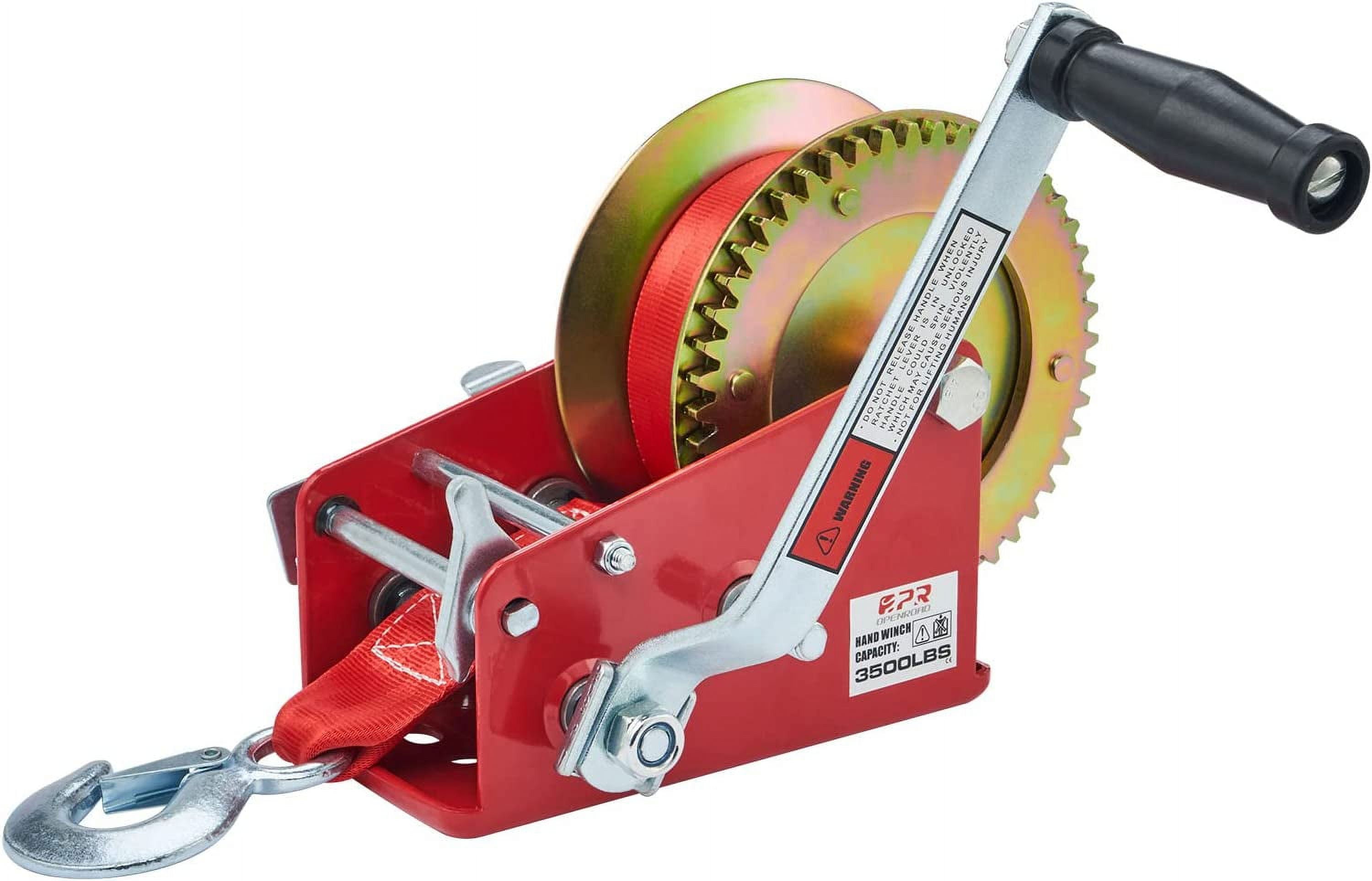 OPENROAD 3500lbs Hand Winch Boat Trailer Winch, Manual Winch with 10m ...