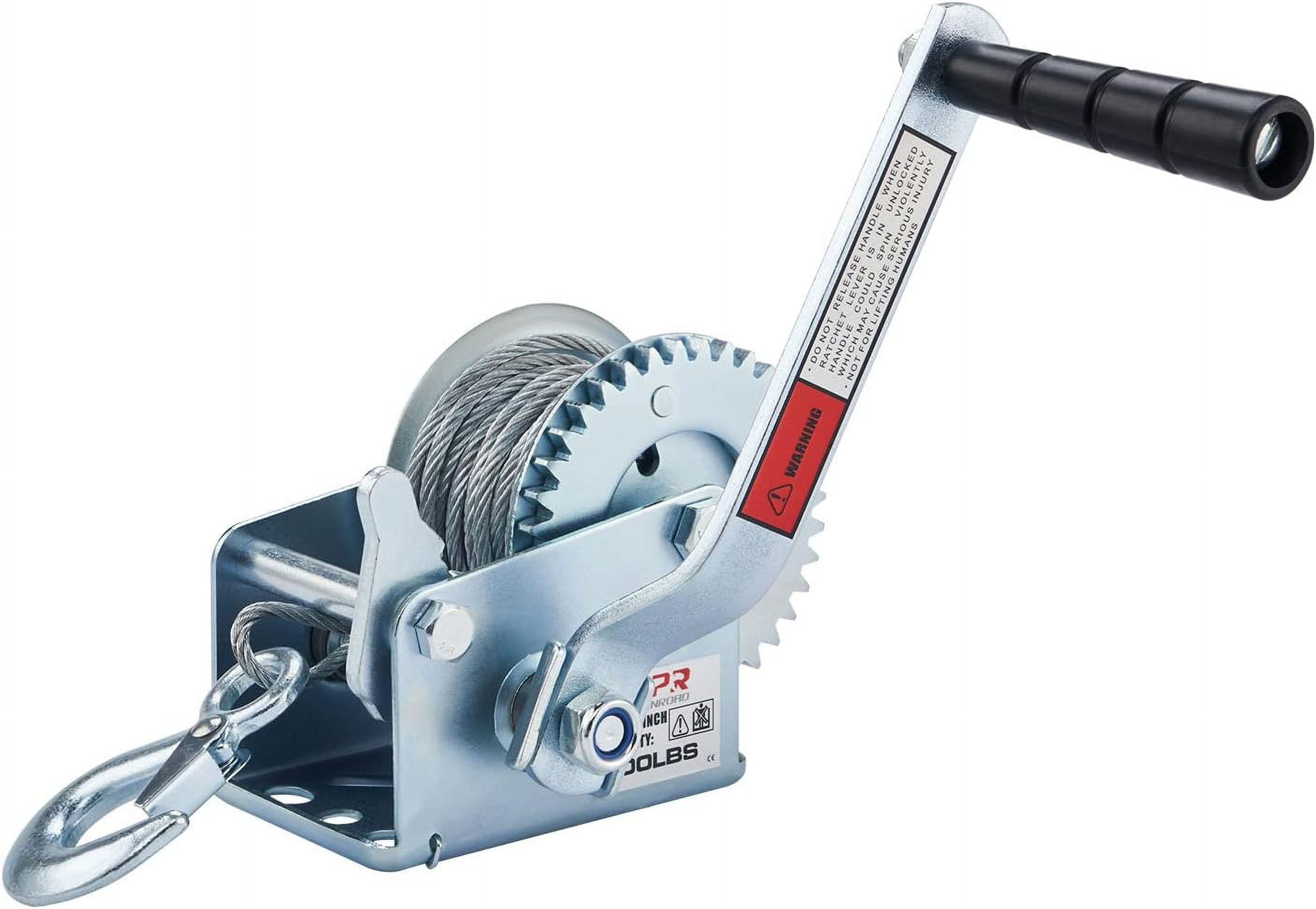 OPENROAD 600lbs Hand Winch, Manual Winch Operated Two-Way Ratchet Boat ...