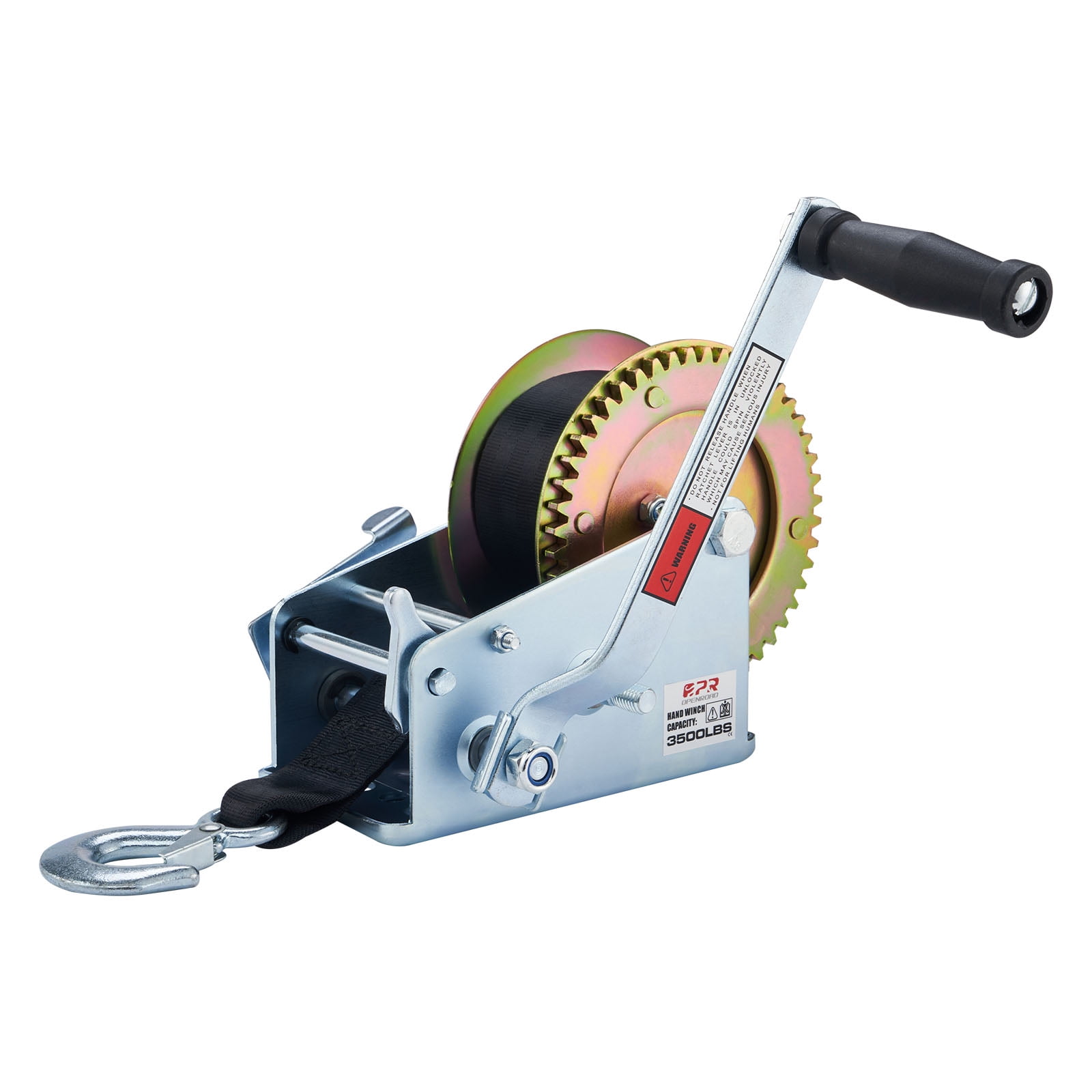 OPENROAD Manual Operation 3500 lb Hand Gear Winch Including Gear Grease ...