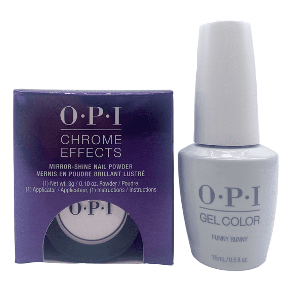 OPI Chrome Effects Amethyst Nail Powder & Funny Bunny GelColor with ...