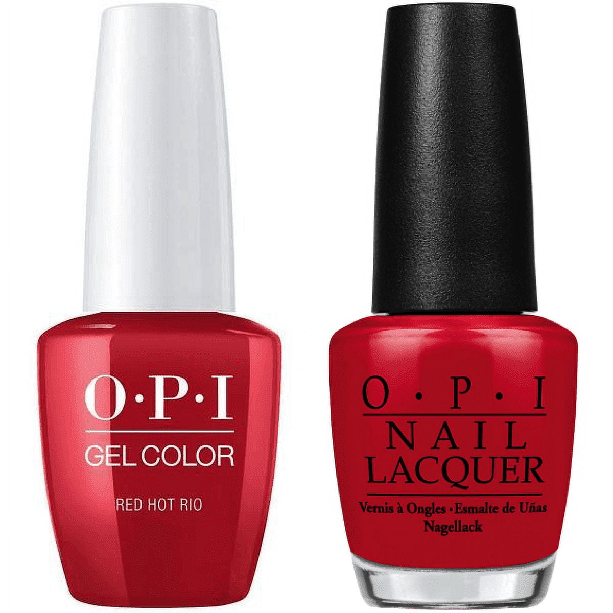 OPI GELCOLOR + MATCHING LACQUER RED HOT RIO A70 - Walmart.com