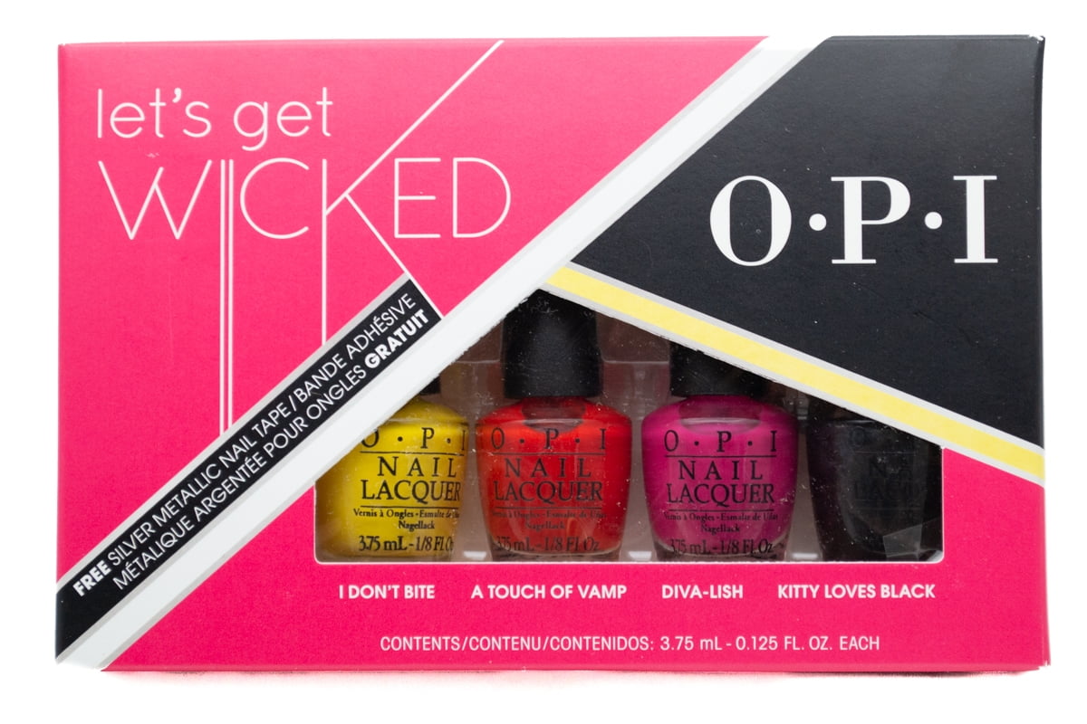 OPI Let's Get Wicked Collection with FREE Silver Mettalic Nail Tape; I ...