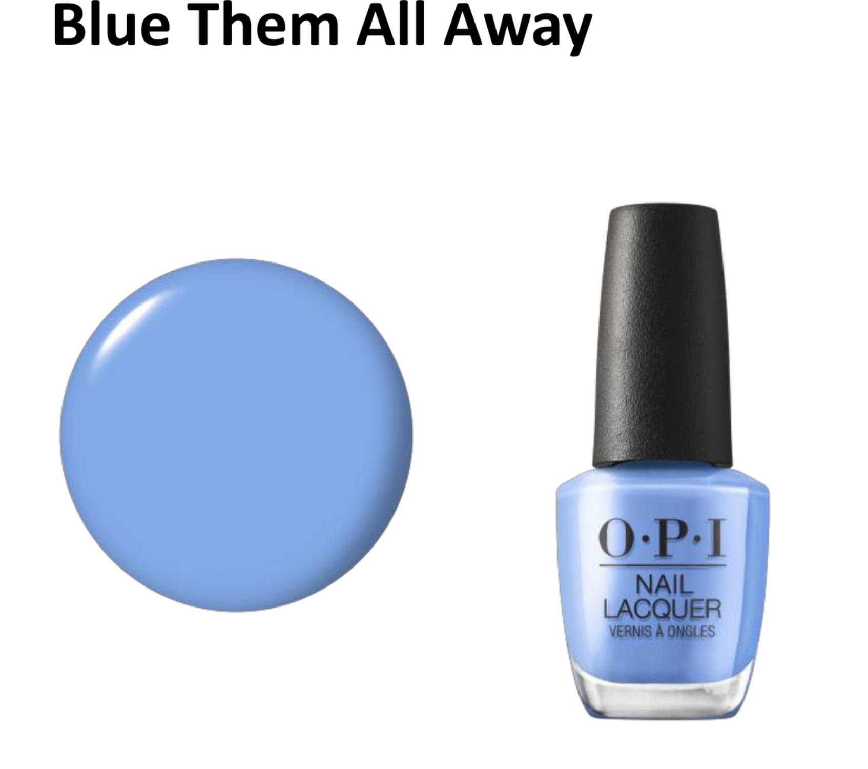 OPI Nail Lacquer Blue Them All Away, 0.5 oz, Glossy Finish, Pro-Wide ...