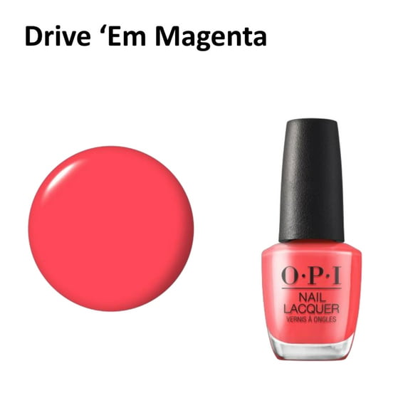 OPI Drive 'Em Magenta Nail Lacquer, Glossy Shine, 0.5 oz, Pro-Wide ...