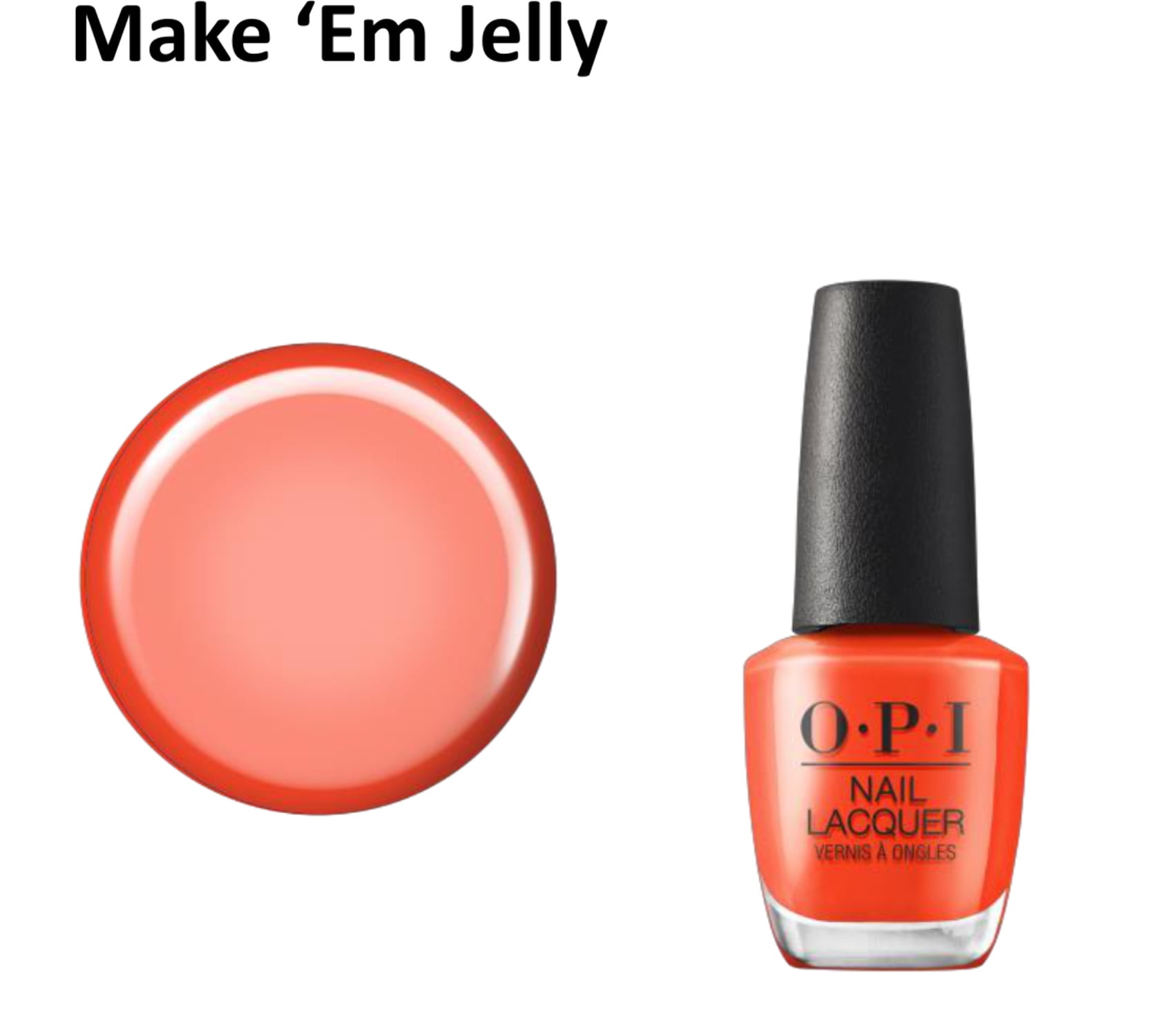 OPI Nail Lacquer Make 'Em Jelly, 0.5 oz, Smooth Glossy Shine, Quick Dry ...