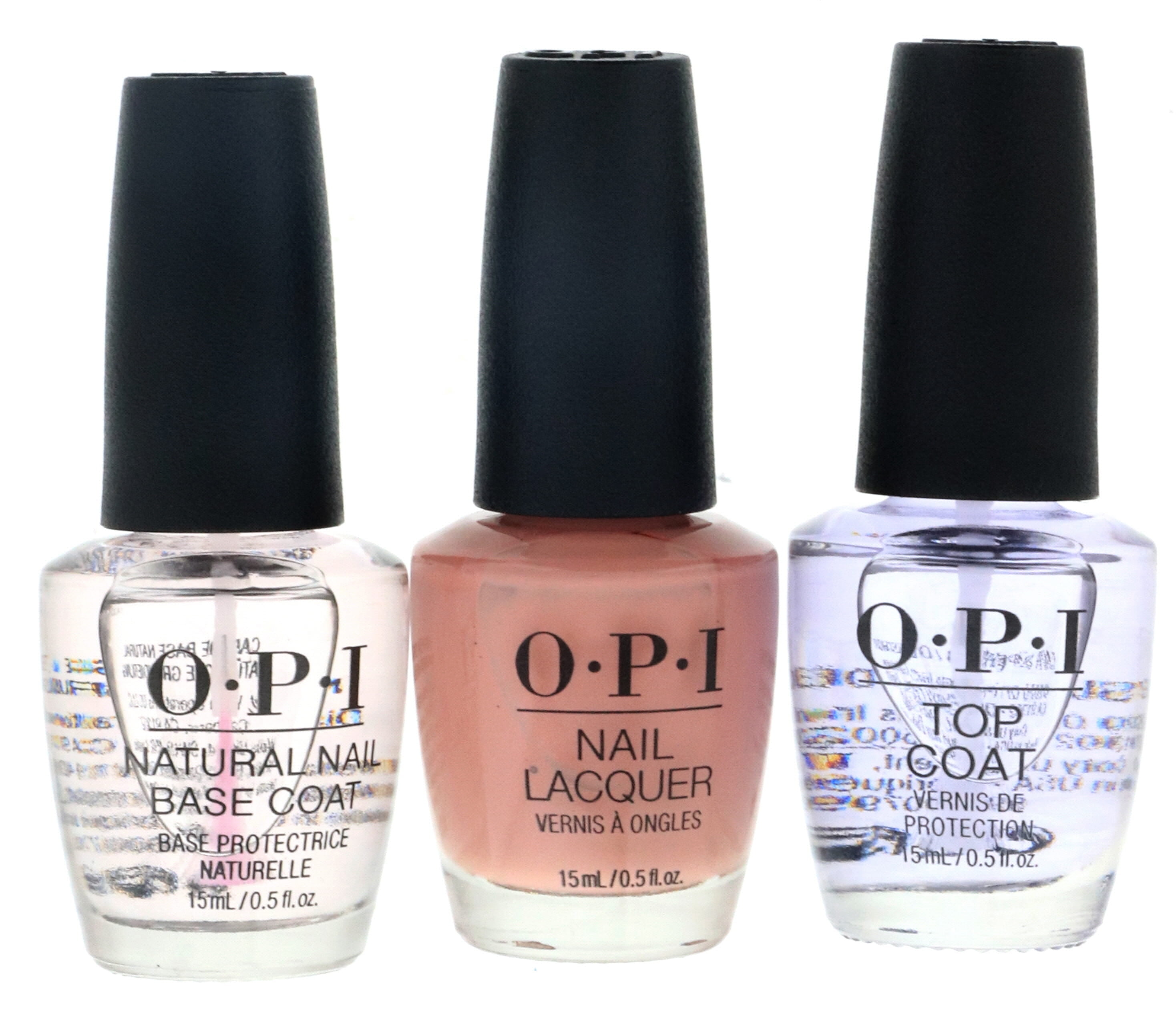 OPI Nail Lacquer Ultimate Nail Trio Set, Dulce de Leche Color Polish, Natural Base Coat, Top ...
