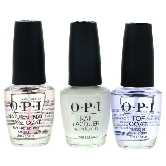 OPI Nail Lacquer Ultimate Nail Trio Set, Funny Bunny Color Polish, Natural Base Coat, Top Coat ...
