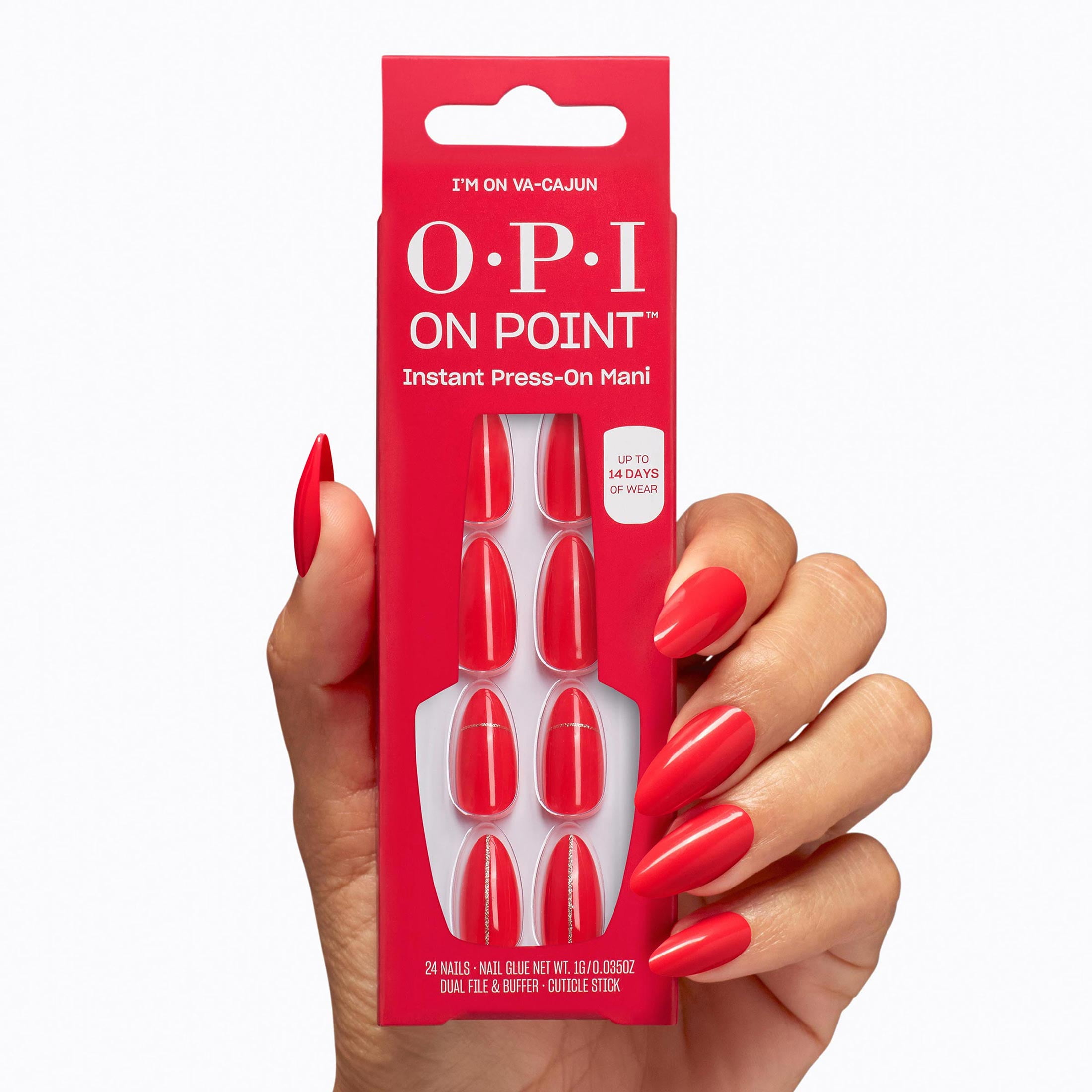 OPI On Point Instant Press-On Mani, Cajun Shrimp, False Nails, 24 ...