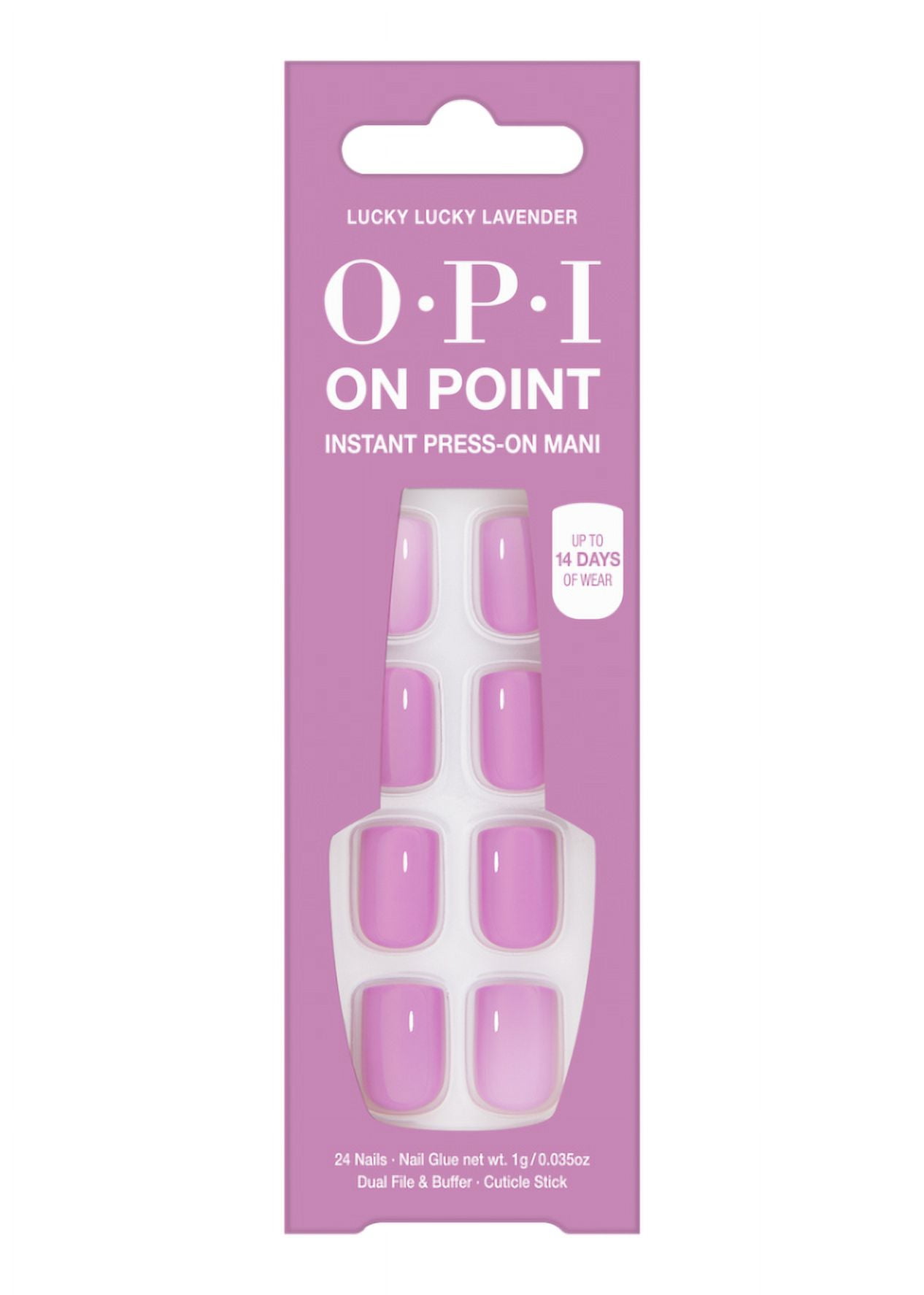 OPI On Point Instant Press On Nails Lucky Lucky Lavender 24 Pieces ...