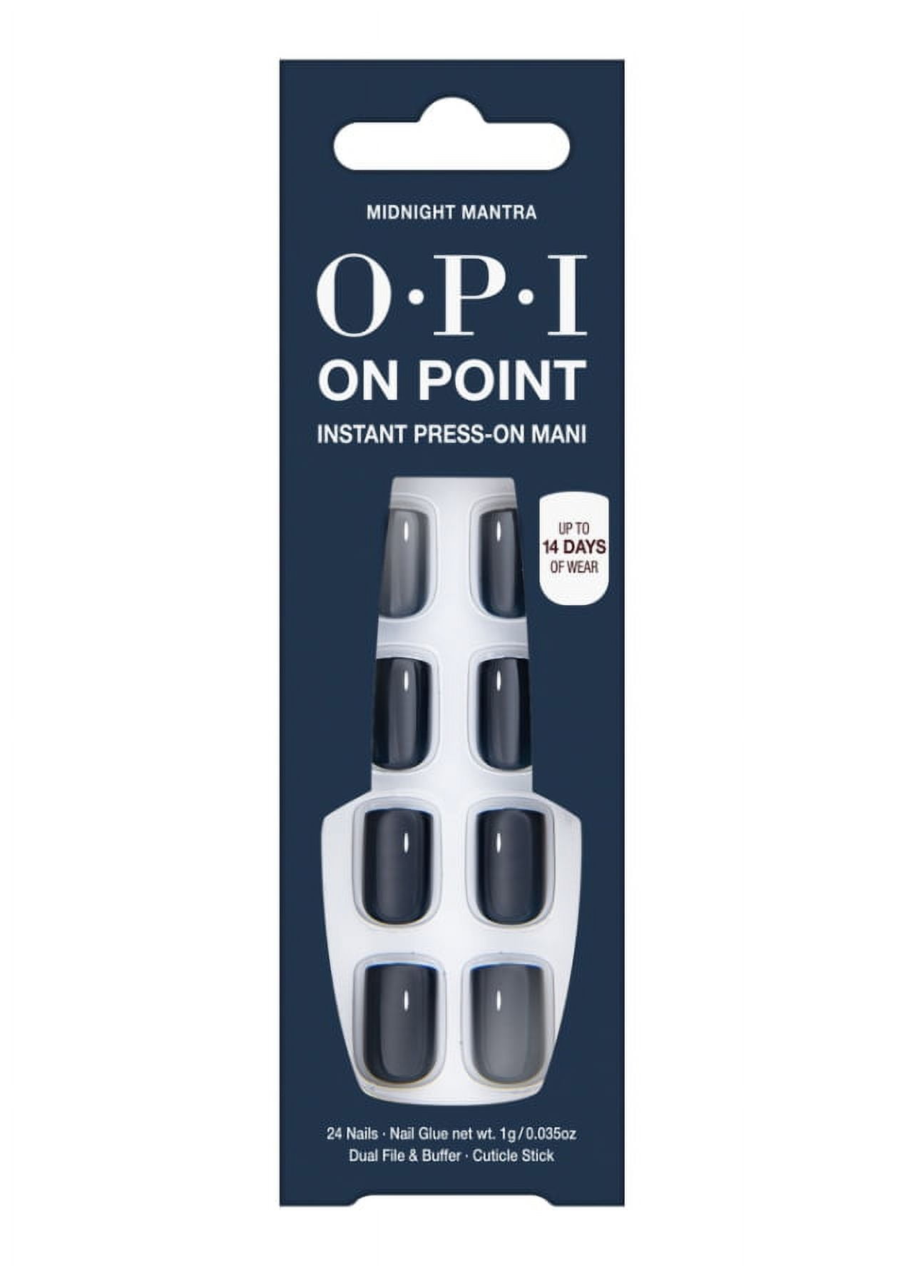 OPI On Point Instant Press On Nails, Midnight Mantra, False Nails, 24 ...