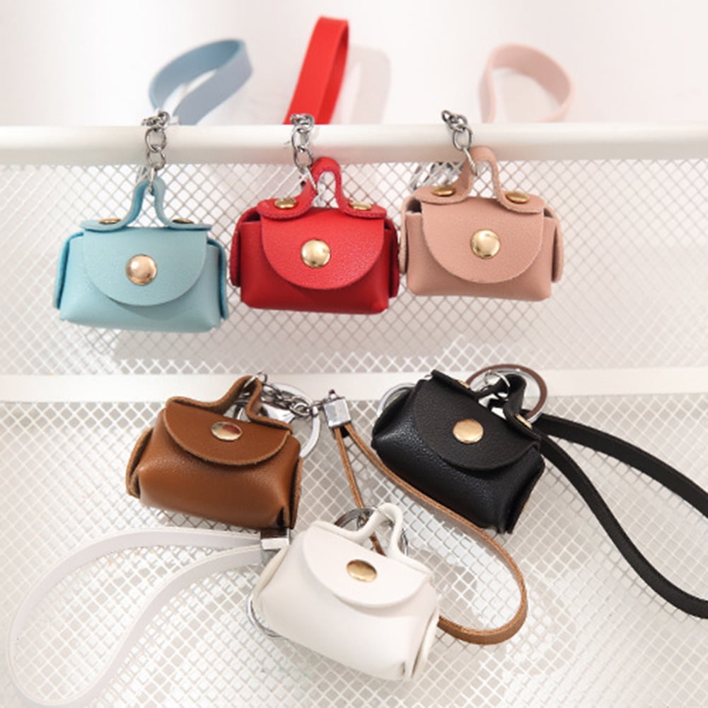 OPLSKI Faux Leather Mini Key Chain Handbag Pendant Earphone Storage ...