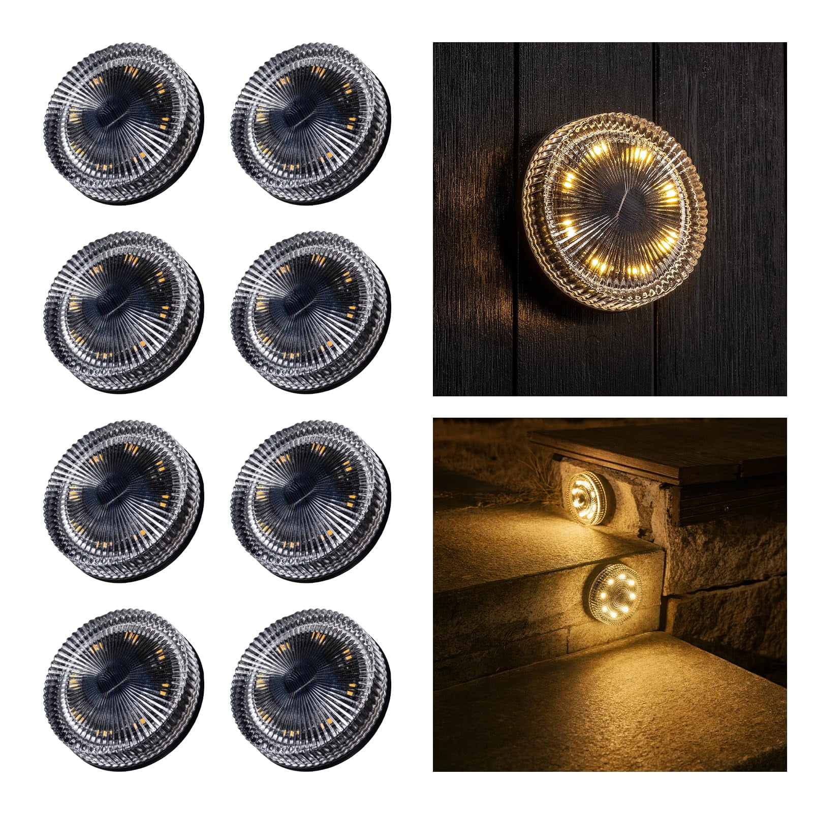 OPOIRA Glass Solar Deck Lights with Ray Style, Modular-Design ...