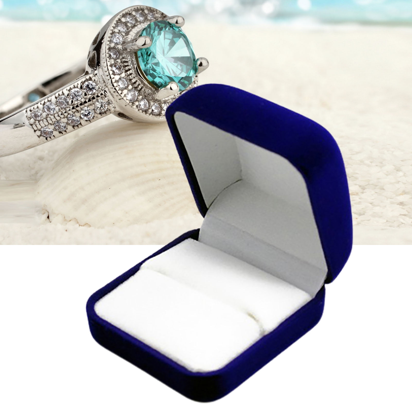OPOLSKI Velvet Engagement Jewelry Ring Box Earring Pendant Display ...