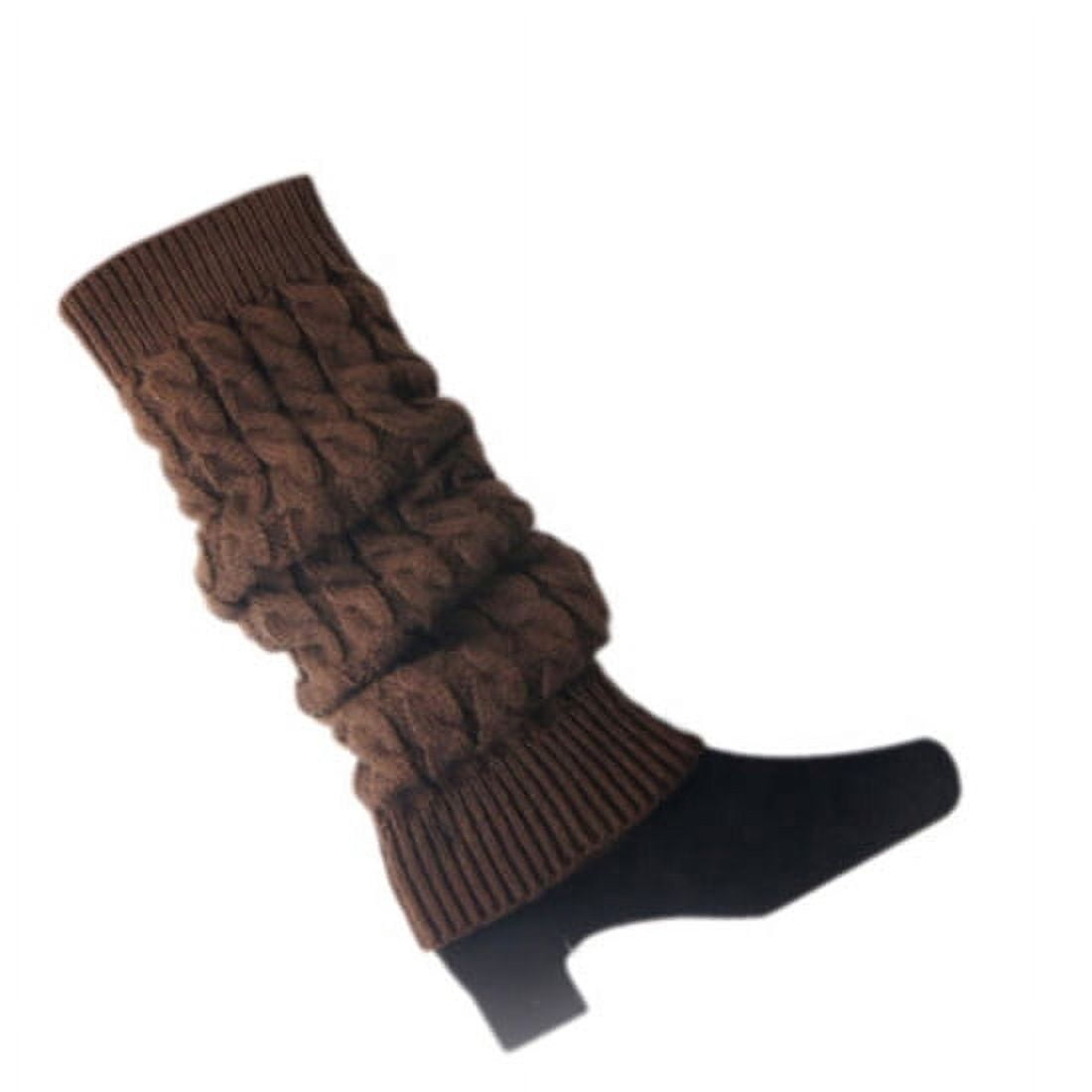 OPOLSKI Women Crochet Cable Knit Braided Winter Leg Warmers Boot Cuffs ...