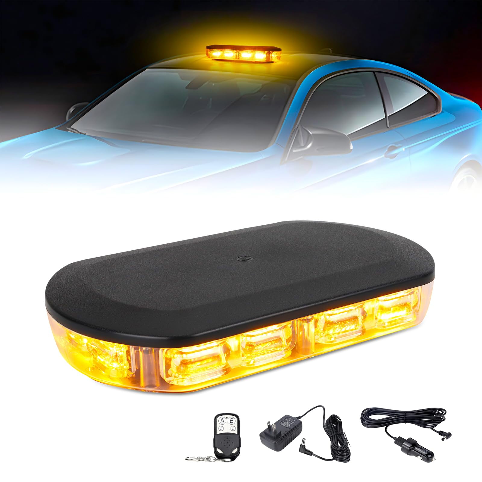 OPP ULITE Amber Led KEF16 Strobe Lights Rmote Wireless Battery, 17 Flashing Mode, High Low ...