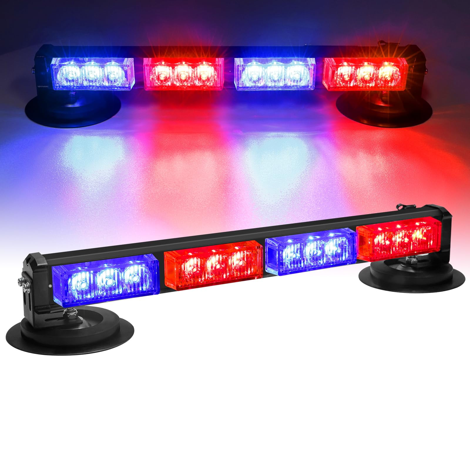 OPPBUY 14.2'' Red Blue RRF12 Wireless LED Rooftop Beacon Light Bar ...