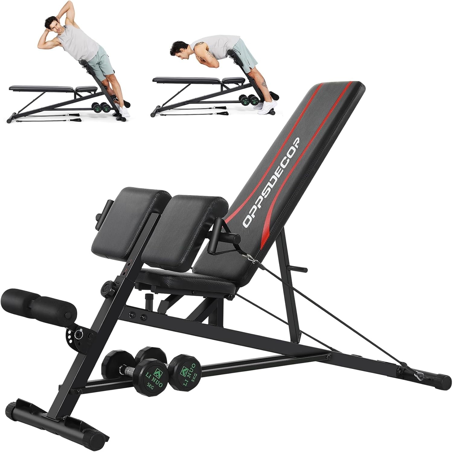 OPPSDECOR 900LBS Adjustable Weight Bench, Multifunctional Workout Bench ...