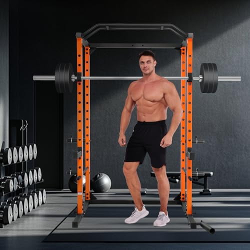 OPPSDECOR Power Cage, 1200lbs Power Rack, Multi-Functional Squat Rack ...