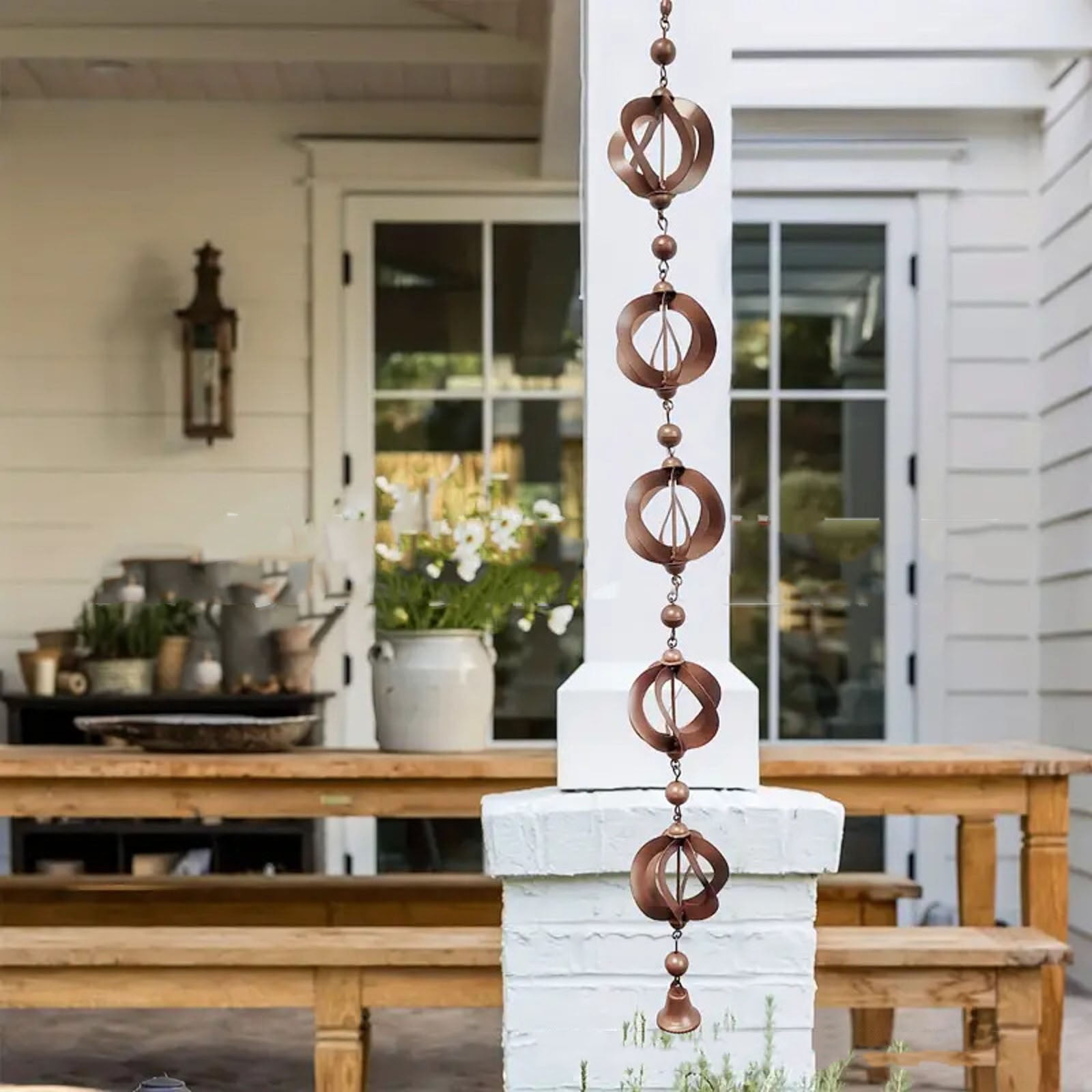 OPPae Rain Chains Roof Gutter Downspout/Spout Channel Rainwater Water ...