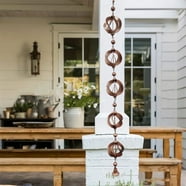 Rain Chain Set, 8.5ft Copper Plated Rain Chains for Gutters with ...