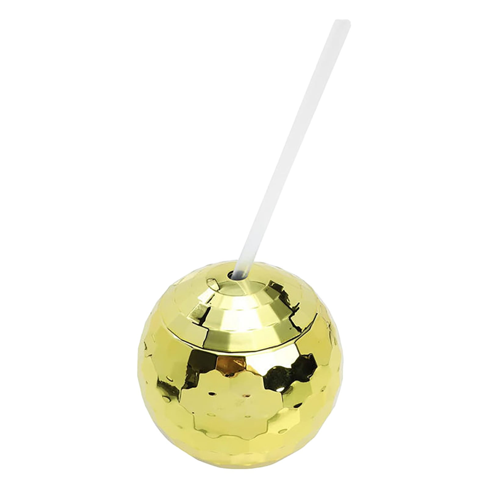 OPPae disco ball decor Disco Ball Cups with Lid and Straw, Silver Disco ...
