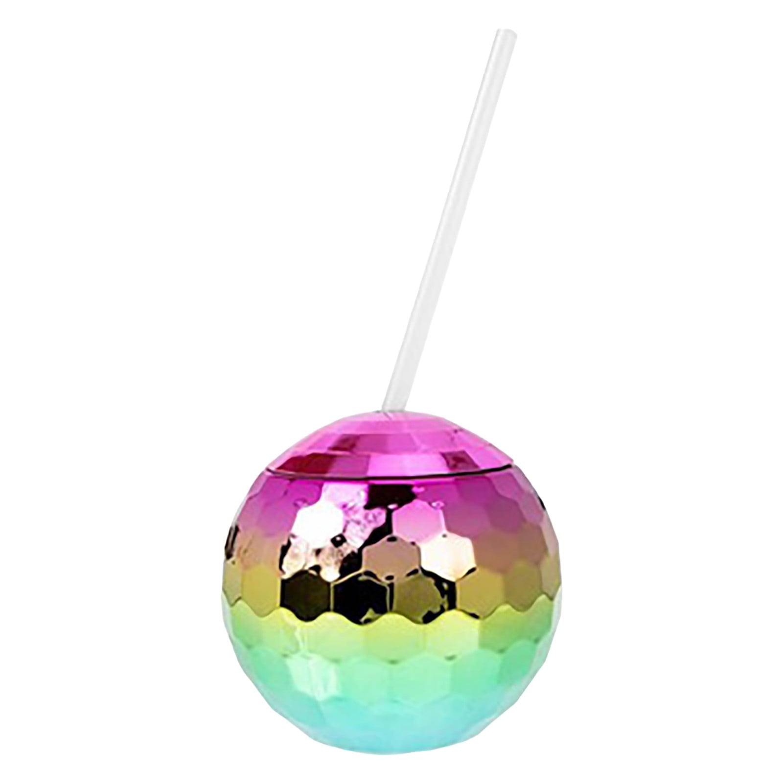 OPPae disco ball decor Disco Ball Cups with Lid and Straw, Silver Disco ...